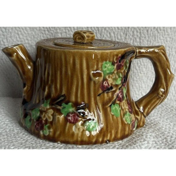 Unmarked | Kitchen | Whimsical Tree Stump Pottery Tea Pot Cabin Decor ...